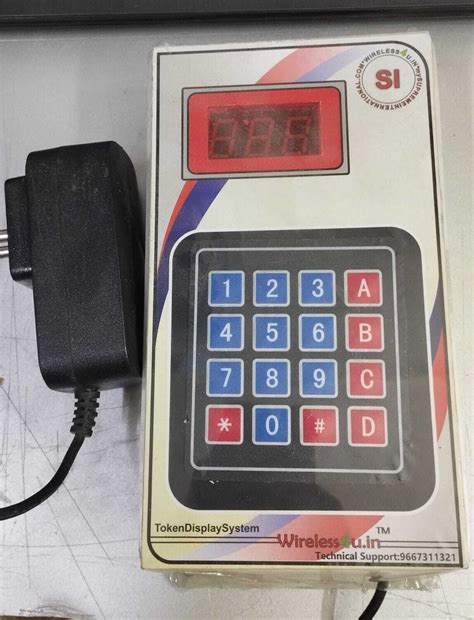 wireless token number display three window one display panel metallic