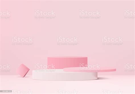3d 배경 제품은 기하학적 플랫폼으로 최소한의 연단 장면을 제공합니다 포디움이 있는 배경 벡터 3d 렌더링 화장품을 보여주기