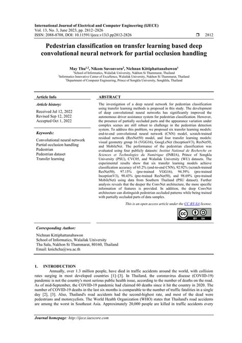 pedestrian classification on transfer learning based deep convolutional