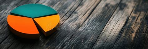 Colorful Pie Chart On Wooden Surface Showcasing Data Representation And