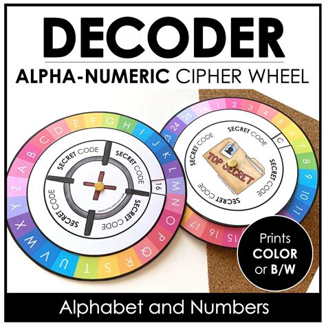 Alphabet Number Cipher Wheel Secret Decoder