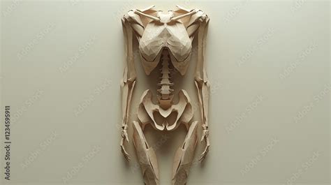 Origami Skeleton Sculpture Detailed Anatomy Art Papercraft Skeletal