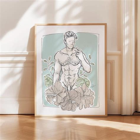 Male Nude Sketch Etsy
