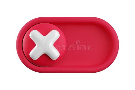 Vector Cartoon 3d Turn Off Switch Button Minimal Realistic 3d Red