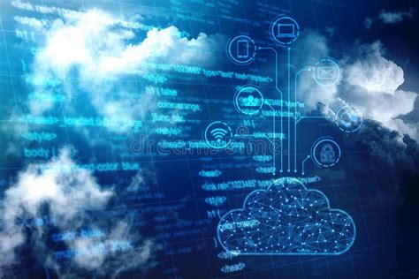 Cloud Computing Concept Background Digital Abstract Background Stock