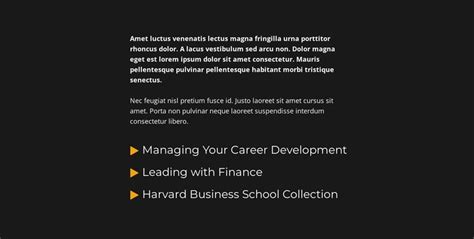 Block Of Text And List Landing Page