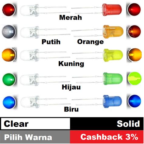 Jual Lampu Led 5mm Terang Biru Clear Shopee Indonesia