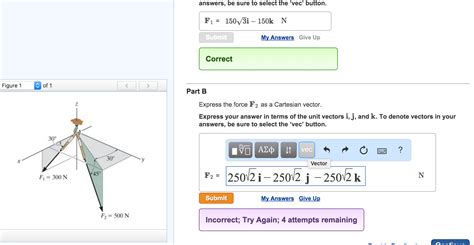 solved express the force f 2 as a cartesian vector express