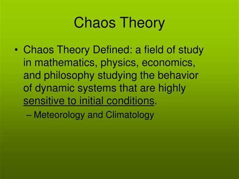 Ppt Non Linear Systems Chaos And Complexity In Meteorology And Climatology Powerpoint