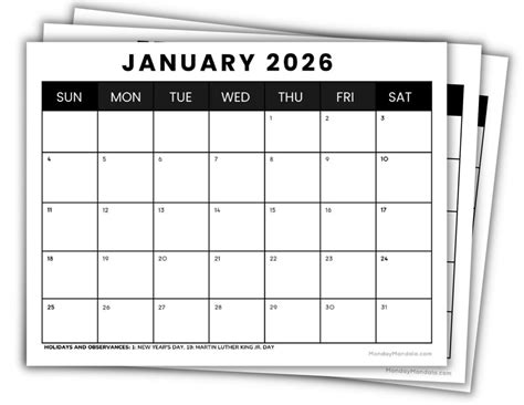 2026 Calendar Printable Image