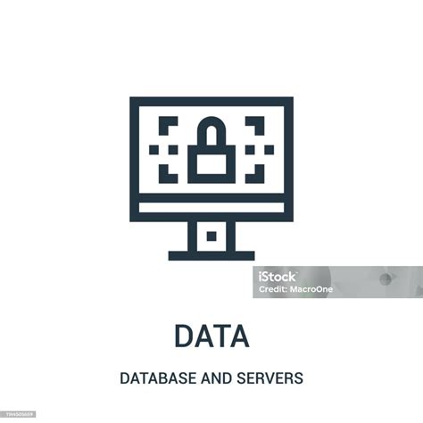data icon vector from database and servers collection thin line data outline icon vector