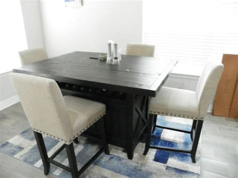 Tall Dining Table With 6 Barstool Chairs Live And Online Auctions On