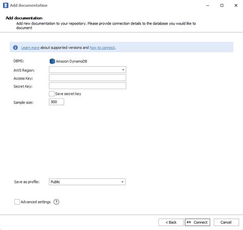 amazon dynamodb support dataedo documentation
