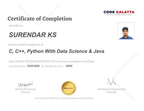Surendar Ks On Linkedin C C Java Python Datascience Codegalatta