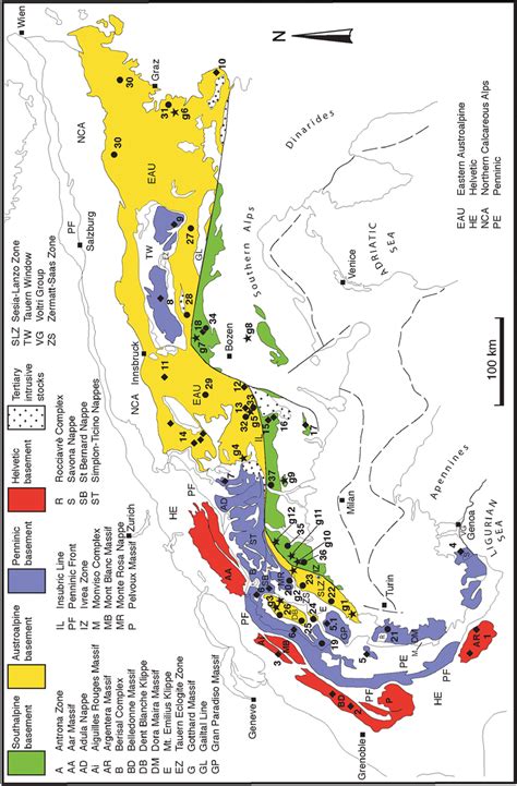 Tectonic Map Of The Alps With The Distribution Of Variscan Black Download Scientific Diagram