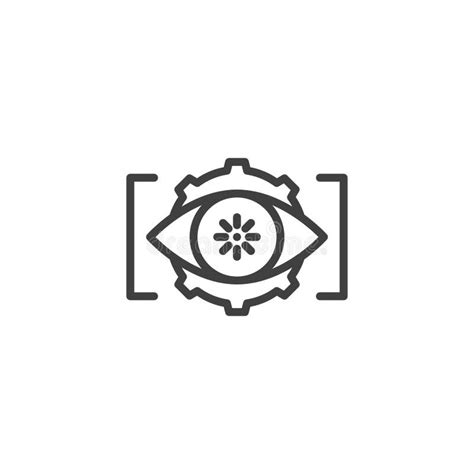 Computer Vision Line Icons Collection Recognition Detection Analysis Classification