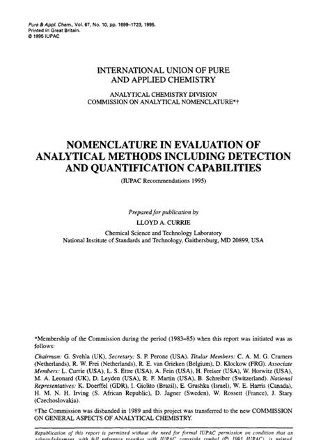 Nomenclature In Evaluation Of Analytical Methods Pdf Statistical Hypothesis Testing
