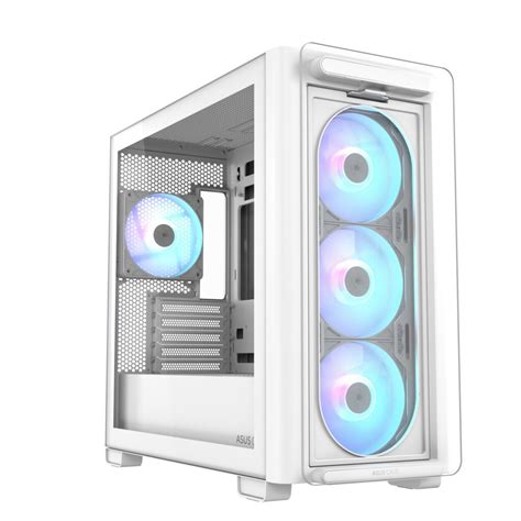 Asus Pc Case Matx Tempered Glass 4xargb Fans A23 Plus White Fidelity Technology Solutions