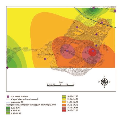 Spatial Interpolation Of Average Hourly Concentration Ppb Of No2