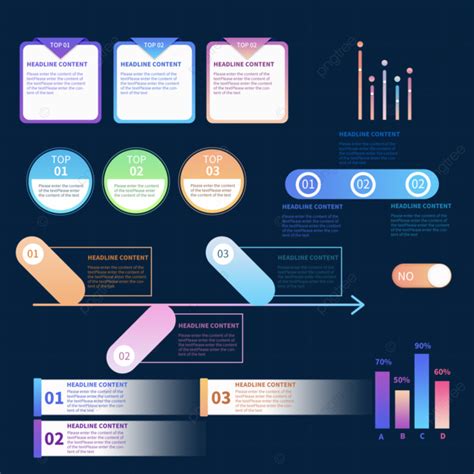 gradient simple ppt component set gradient simple ppt png