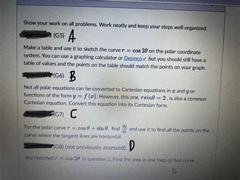 Solved Show Your Work On All Problems Work Neatly And Keep Chegg