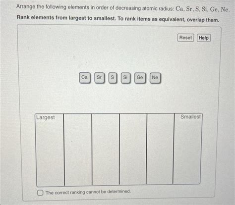 Solved Arrange The Following Elements In Order Of Decreasing