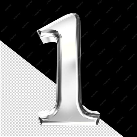Silver 3d Symbol With Bevel Number 1 Premium Psd