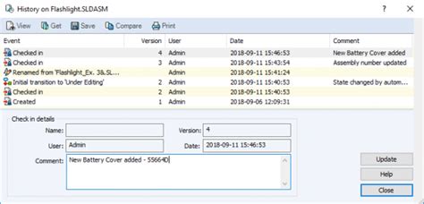 Solidworks Pdm Update History Comments Permission Is New In 2019