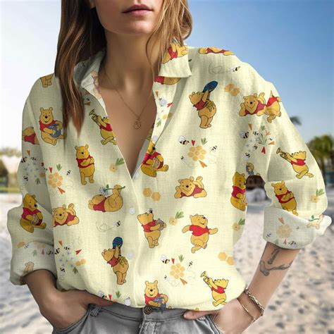 Disney Pooh Bear Hawaiian Shirt Winnie The Pooh Button Up Shirt Pooh
