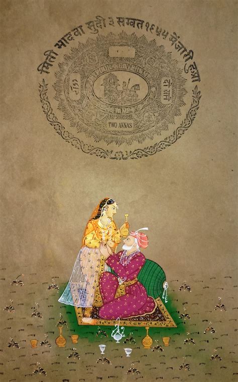 Mughal Badshah Asking For Sex Painting Handmade Art On Stamp Etsy
