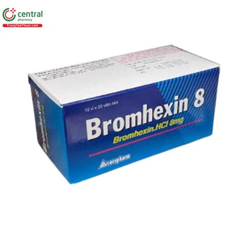 Thuốc Bromhexin 8mg Vacopharm Điều Trị Rối Loạn Tiết Dịch Phế Quản