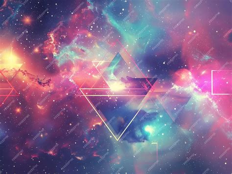 Abstract Geometric Background Space Galaxy Design Premium Ai