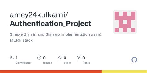 Github Amey Kulkarni Authentication Project Simple Sign In And Sign Up Implementation Using