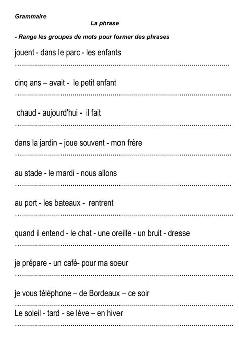La Phrasece1 Ce2 Construire Une Phrase Majuscules Point Teaching