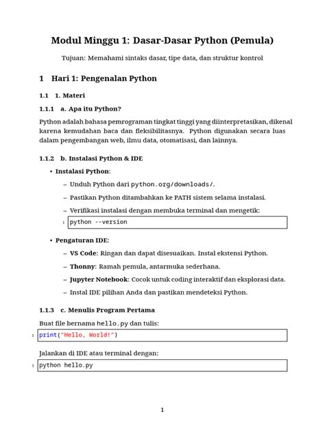 Dasar Dasar Python Untuk Pemula Pdf