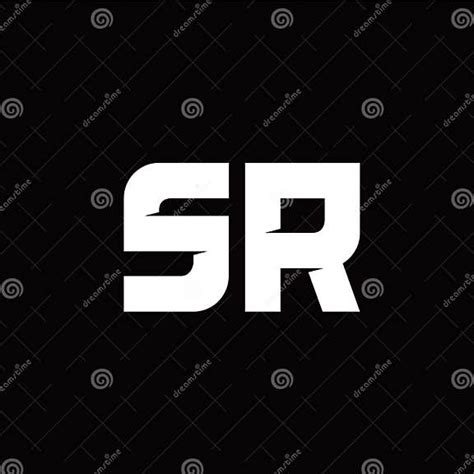 S R Letter Monogram Style Initial Logo Template Stock Illustration