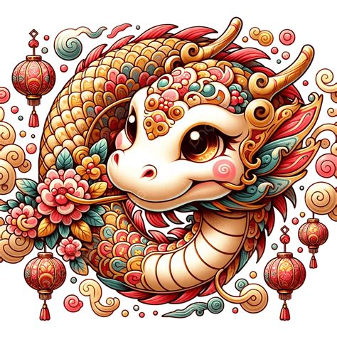Chinese Dragon Spring Festival Cute Cartoon Illustration Spring Clipart Dragon Clipart Cute