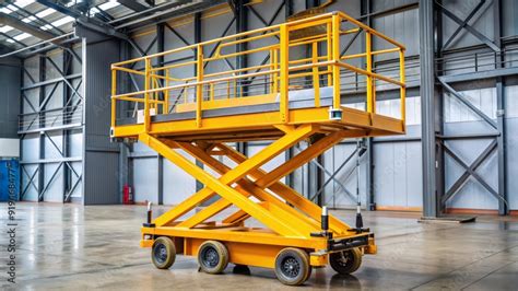 Rugged Metal Mobile Elevated Work Platform With Sturdy Wheels And