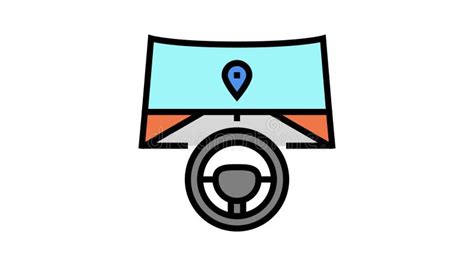 Autopilot Navigation Color Icon Animation Stock Footage Video Of