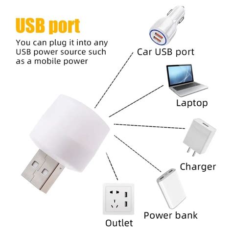Pcs Multifunctional USB Plug Night Light Eye Protection Small Book Lamps Computer Mobile