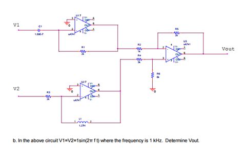 Solved Determine The Voltage Output For V1v21sin2 F T