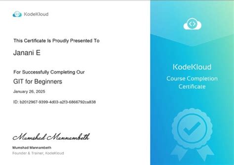 Janani Elumalai On Linkedin Git Kodekloud Upskilling Versioncontrol Learningjourney