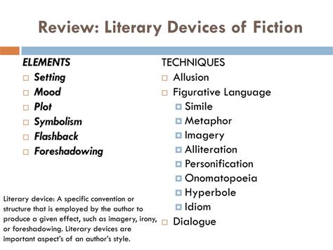 Ppt Literary Devices Elements And Techniques Of Fiction Powerpoint Presentation Id 2565853