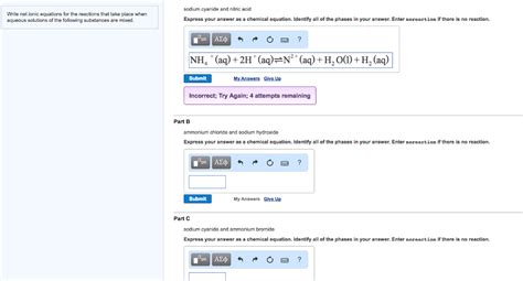 Solved Write Net Ionic Equations For The Reactions That Take Chegg
