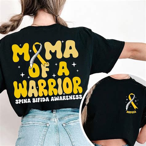 Mama Of A Warrior Spina Bifida Awareness Shirtm Custom Name Spina