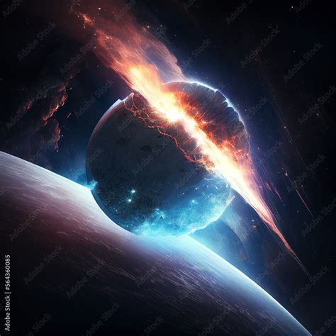 Beautiful Cartoon Planet Explosion An Artistic And Colorful Artwork Depicting A Cartoon Planet