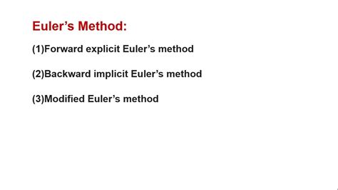 Lecture Explicit Euler S Method YouTube