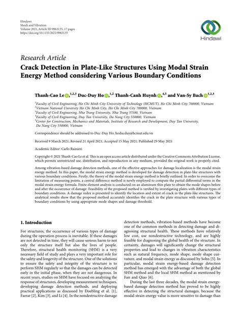 pdf crack detection in plate like structures using modal strain