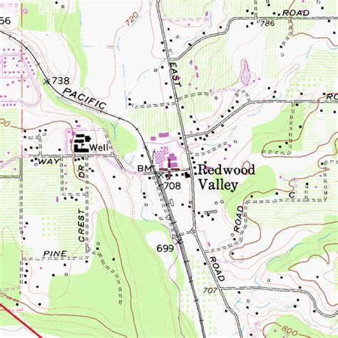 Redwood California Map Redwood National Park 1945 Usgs Map Muir