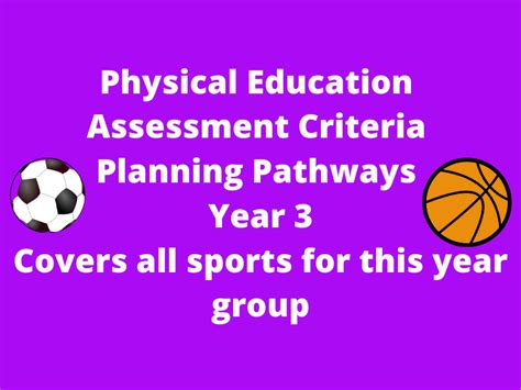 Physical Education Assessment Criteria Year 3 Teaching Resources